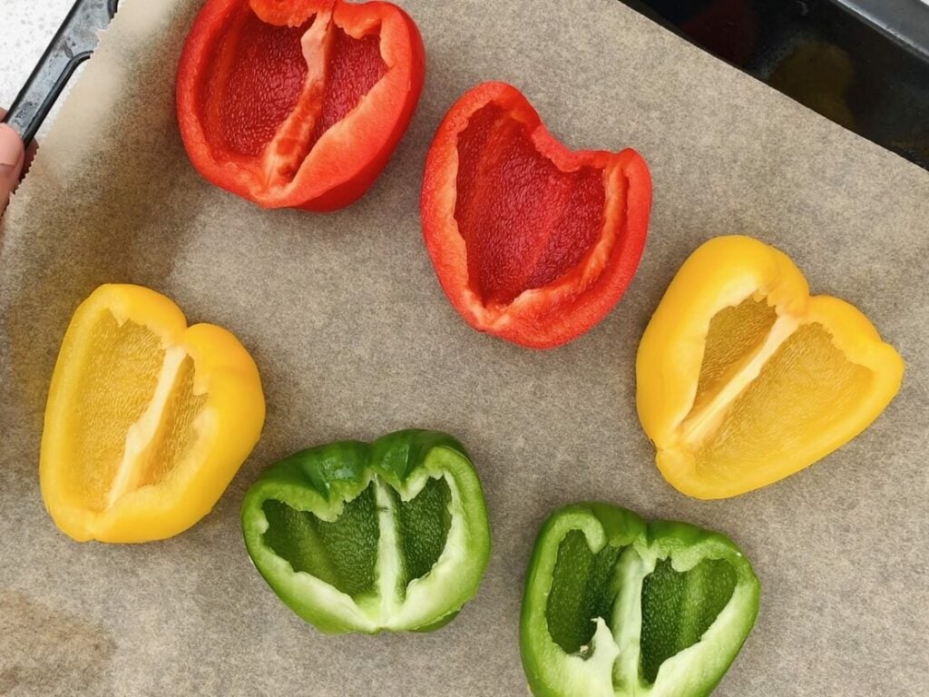 Asian Stuffed Peppers with Lentils - Veggie Anh