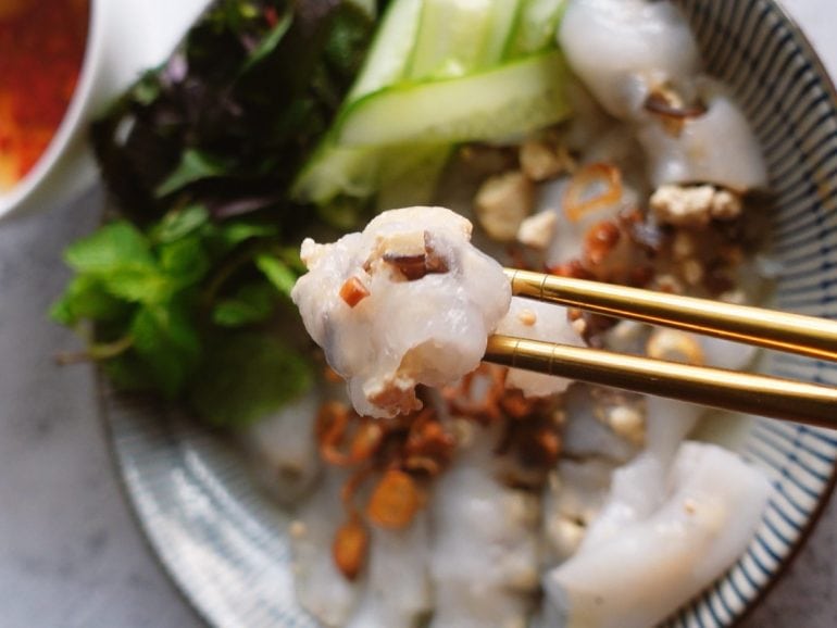Banh Cuon Chay Vegan Vietnamese Steamed Rice Rolls Veggie Anh