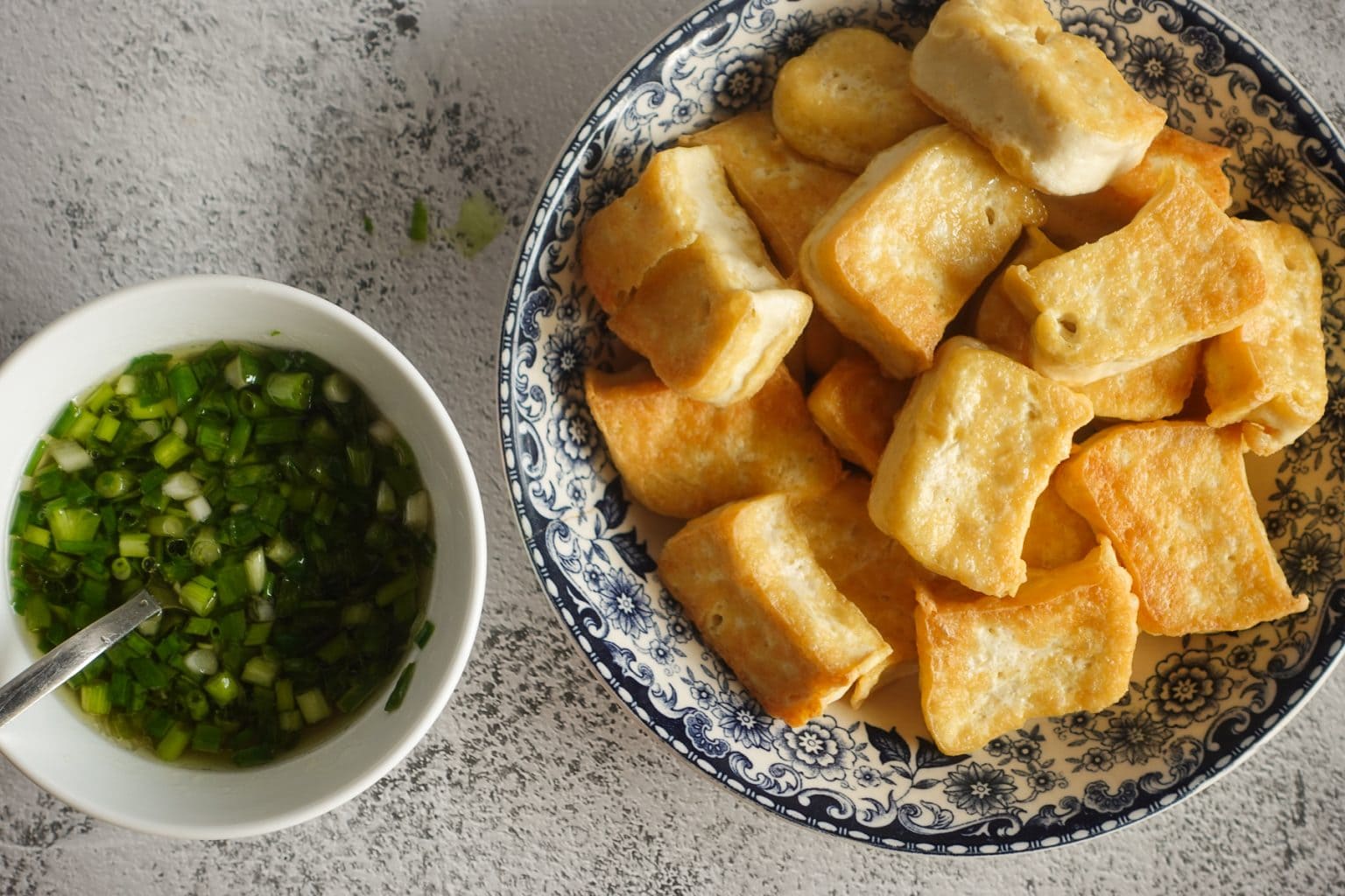Vietnamese Fried Tofu with Scallions (Đậu Phụ Tẩm Hành) - Veggie Anh